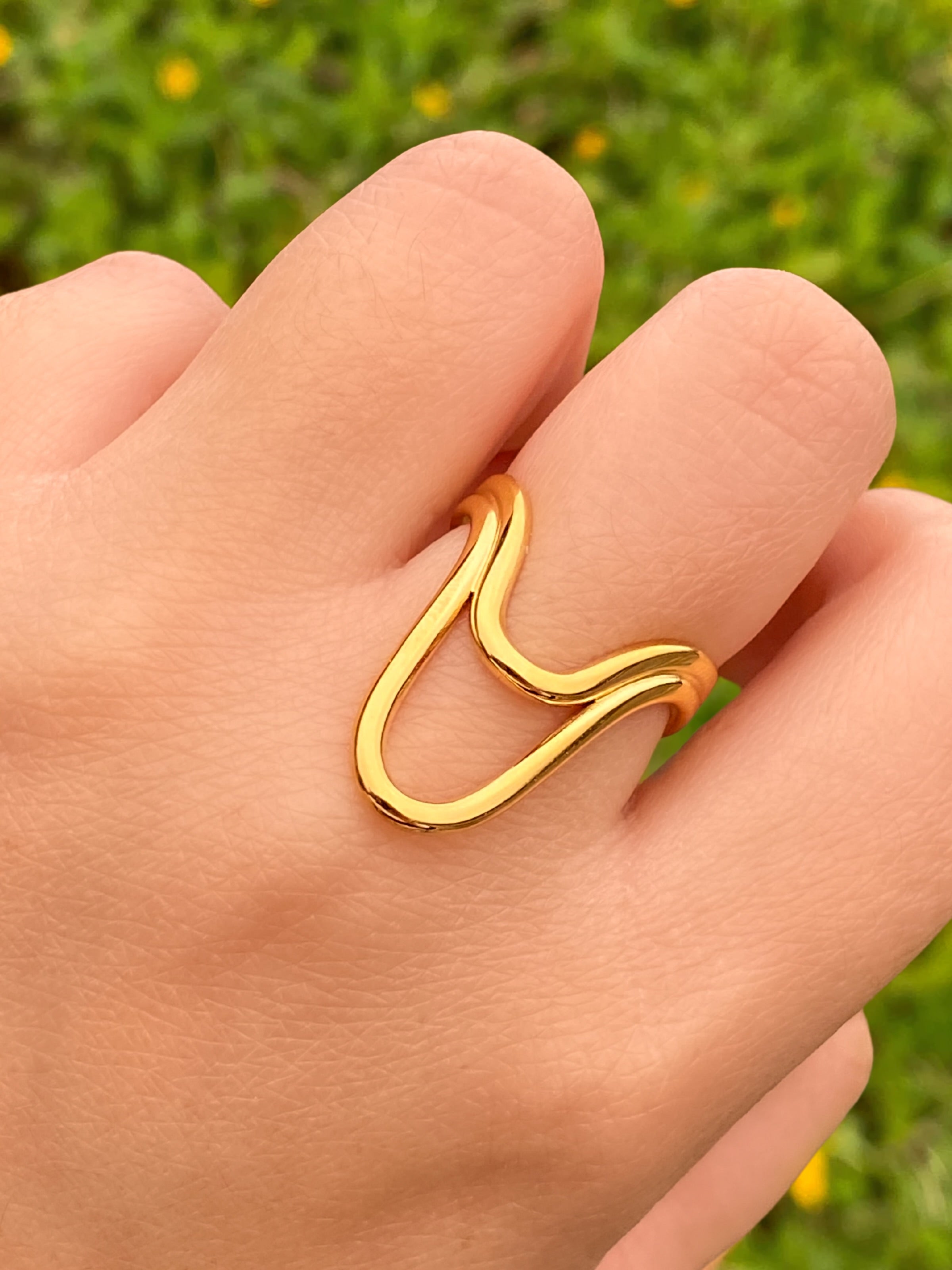 Anillo Doble Curva Abierto – LORENZA